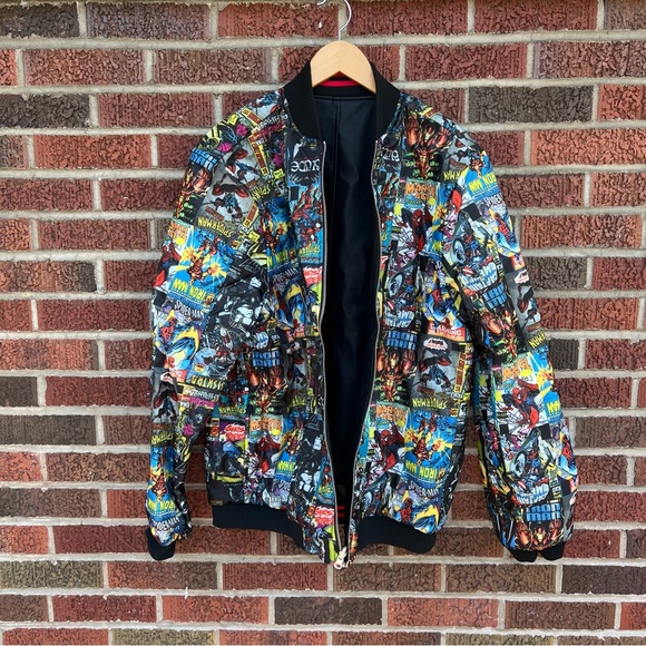 Marvel | Jackets & Coats | Marvel Comics Leather Comic Book Graphic ...